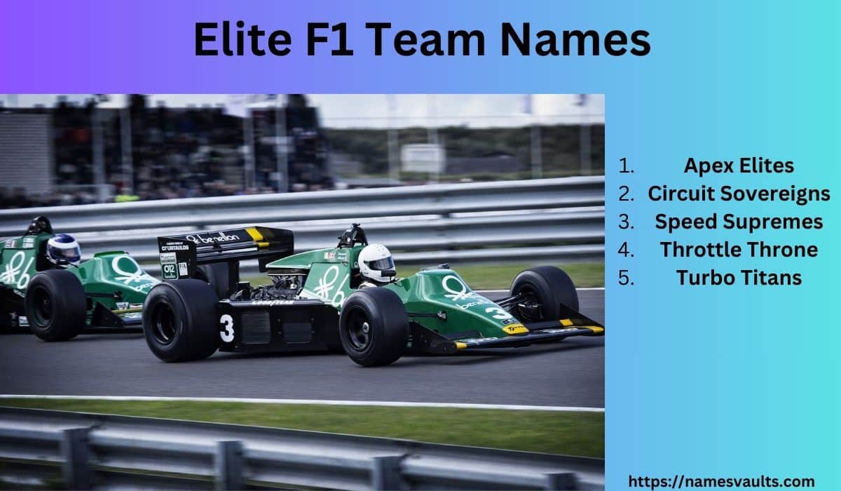 371 Inspiring F1 Team Names to Lead the Race - Names Vaults